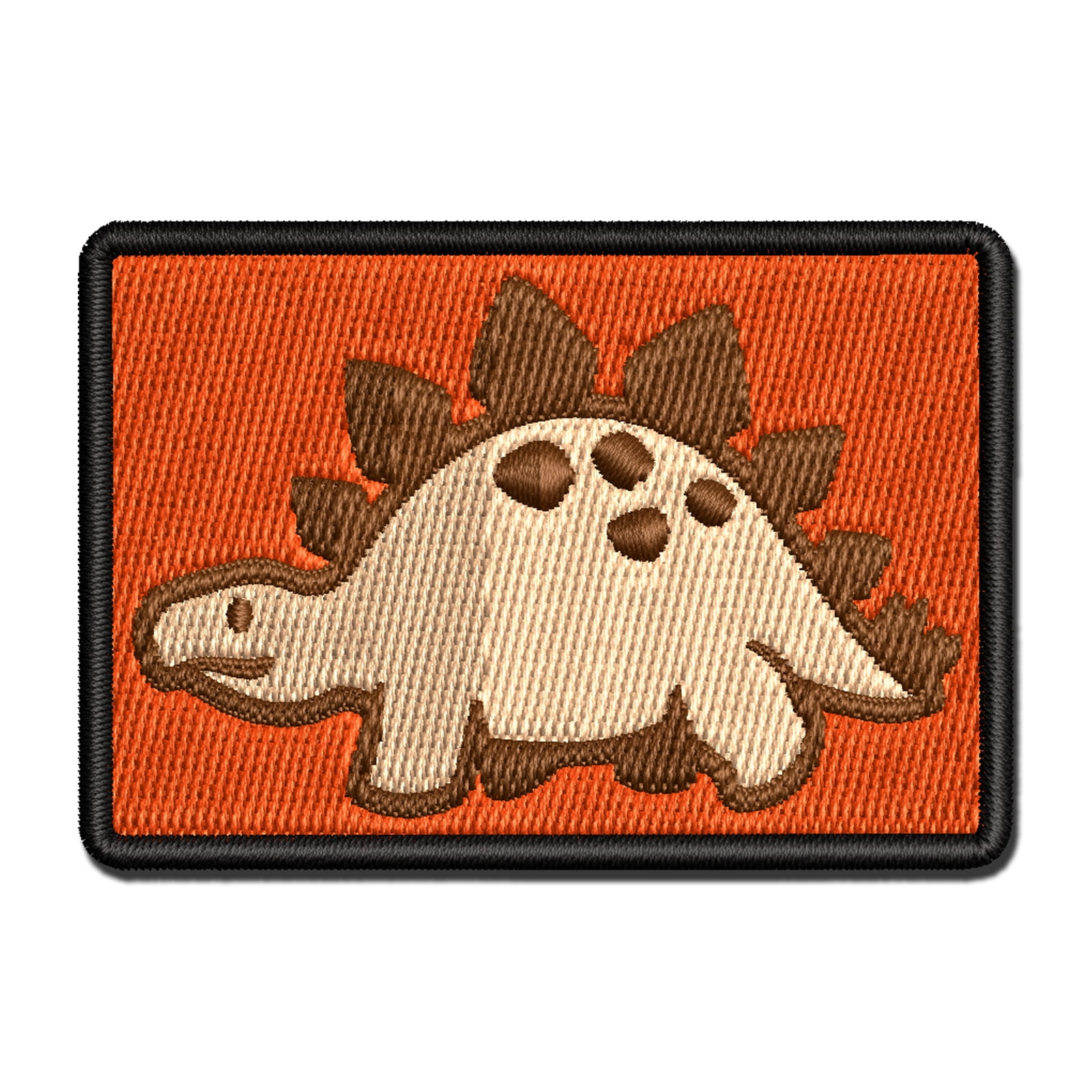 Cute Dinosaur Spiked Stegosaurus Applique Multi-Color Embroidered Hook & Loop Patch - 2.5 Inch ...