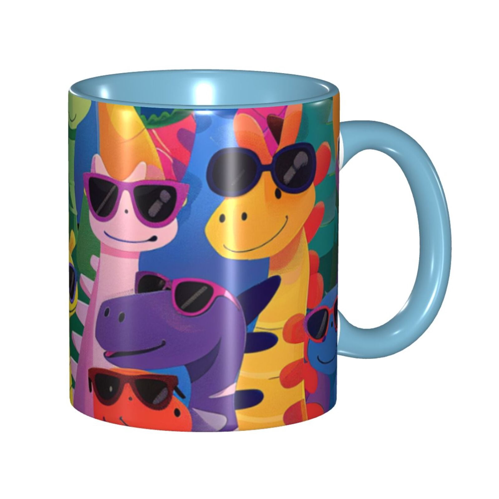Cute Dinosaur With Sunglasses Coffee Mug Fun Custom Ceramic Mugs 11oz ...