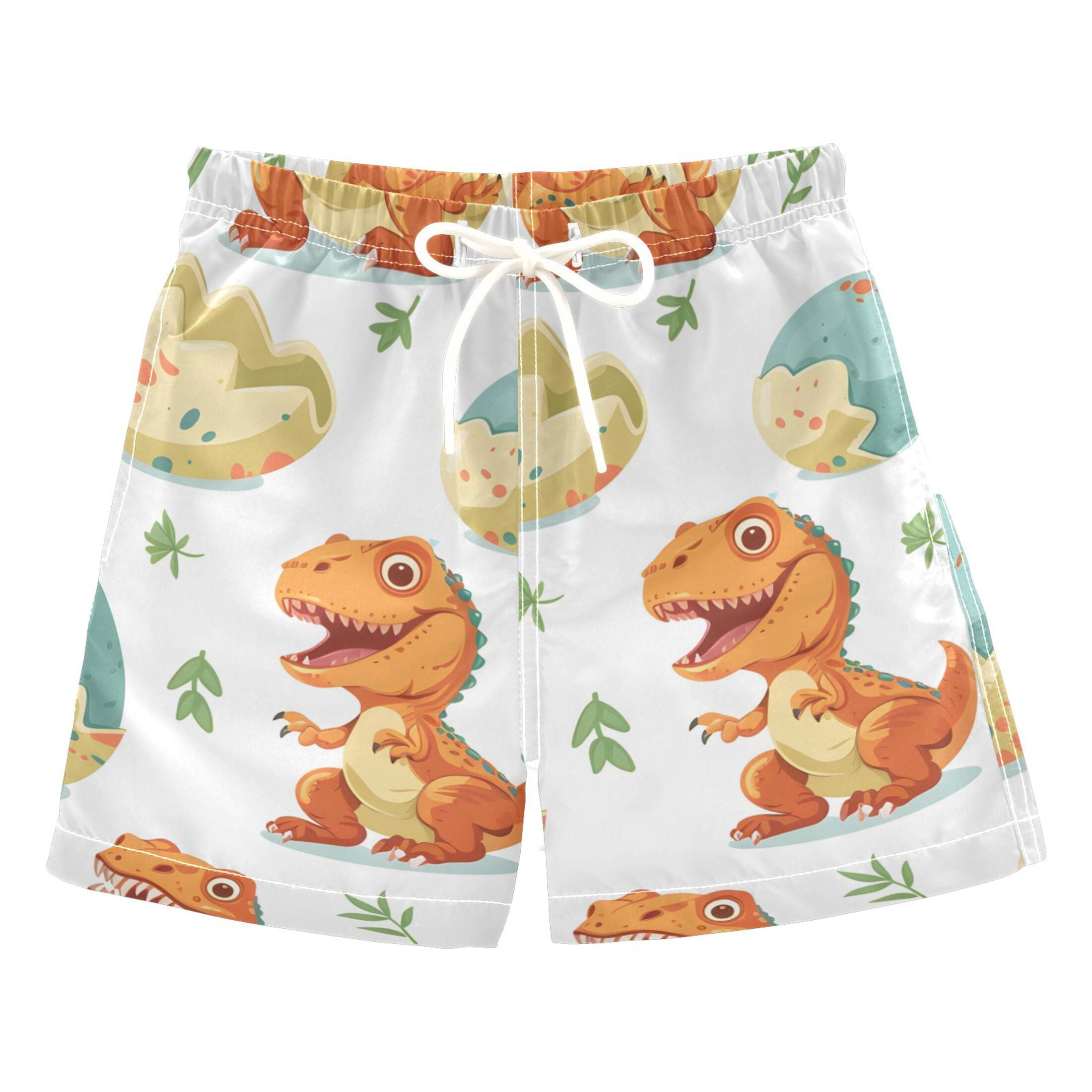 Cute Dinosaurs Eggs Leaves Boys' Swim Trunks Board Shorts Beach Pants ...
