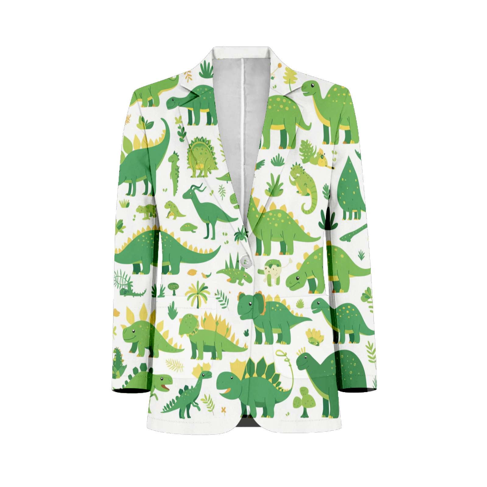 Cute Dinosaurs Green Customized Men's Suits full man Shawl Collar ...