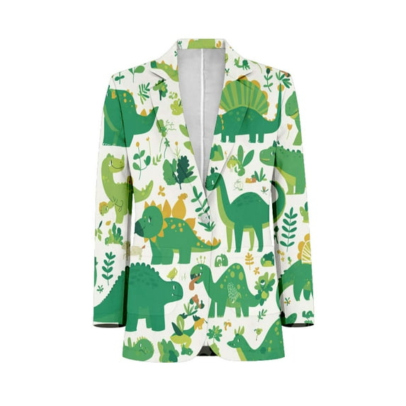 Cute Dinosaurs Green Men Blazers Slim Clothing Summer Jacket Man ...