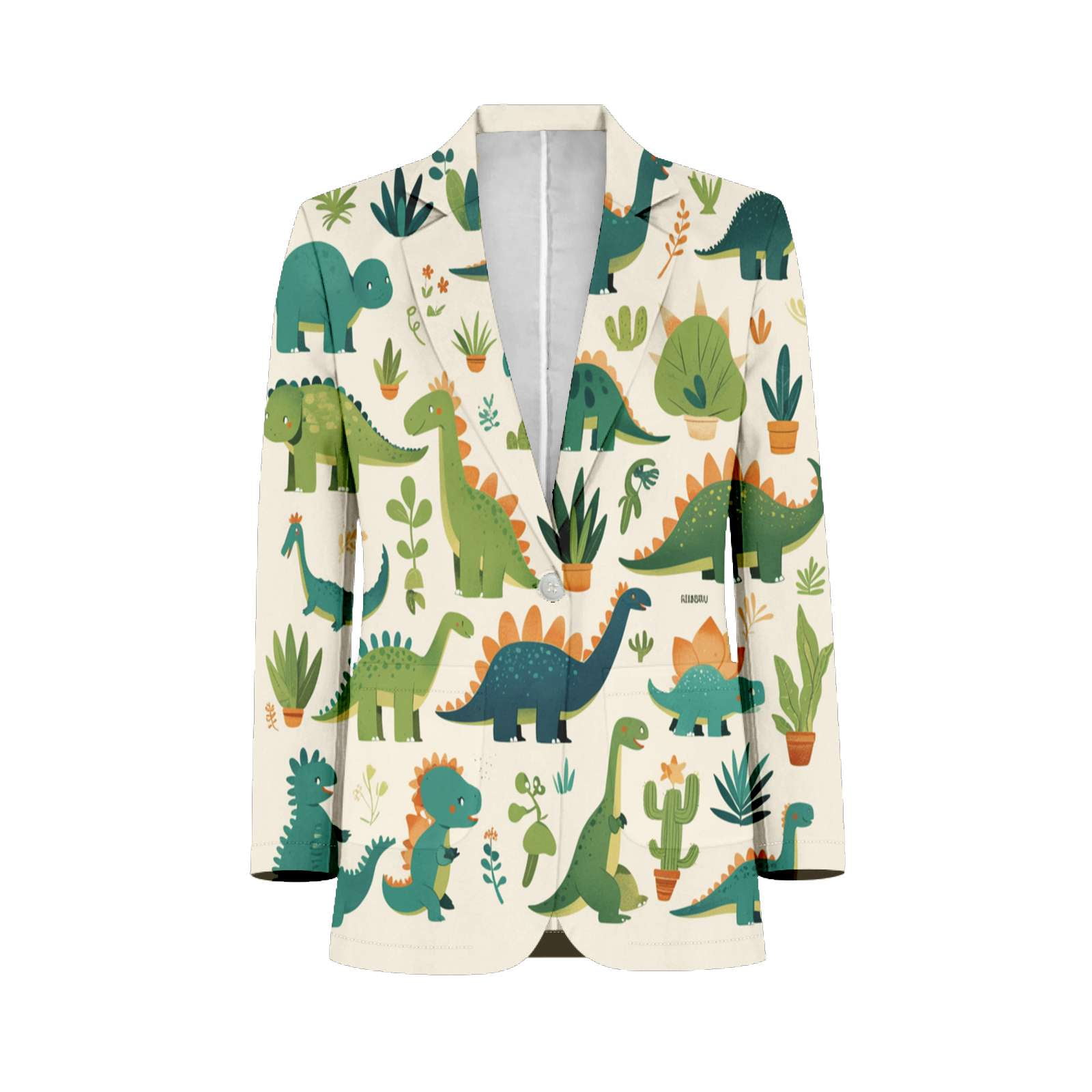 Cute Dinosaurs Green Men Blazers Slim Clothing Summer Jacket Man ...