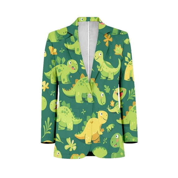 Cute Dinosaurs Green Men's Suit Blazer Casual Party Wear Slim Fit Suit ...