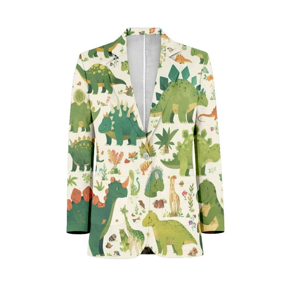 Cute Dinosaurs Green Men's Suit Blazer Casual Party Wear Slim Fit Suit ...