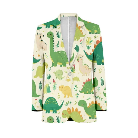 Cute Dinosaurs Green Men's Suit Blazer Casual Party Wear Slim Fit Suit ...