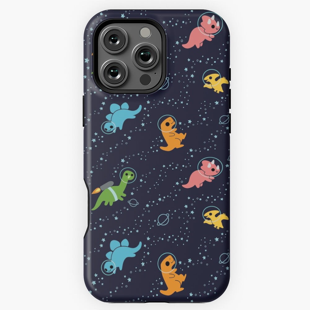 Cute Dinosaurs In Space Phone Case for iPhone 16 15 14 13 12 11 Pro Max ...
