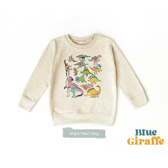 Cute Dinosaurs Toddler Sweatshirt - Trendy Dinosaur Natural Shirt ...