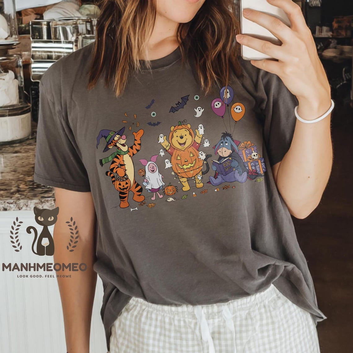 Cute Disney Friends Fall T-Shirt, Tigger Piglet Eeyore Pumpkin Ghost ...