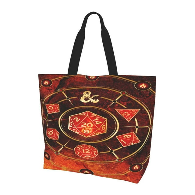Cute Dnd Dungeons And Dragons Extra Large Canvas Tote Bag For Gym Beach ...