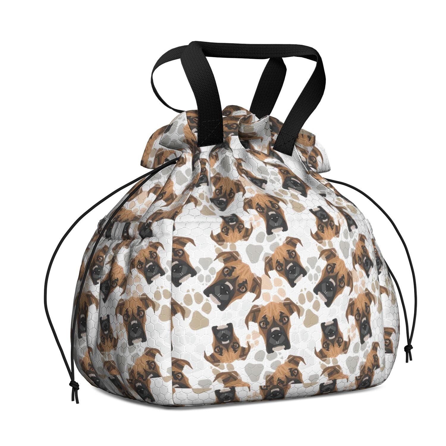 Cute Doberman and Dog Footprint Drawstring Lunch Bag Women - Drawstring ...