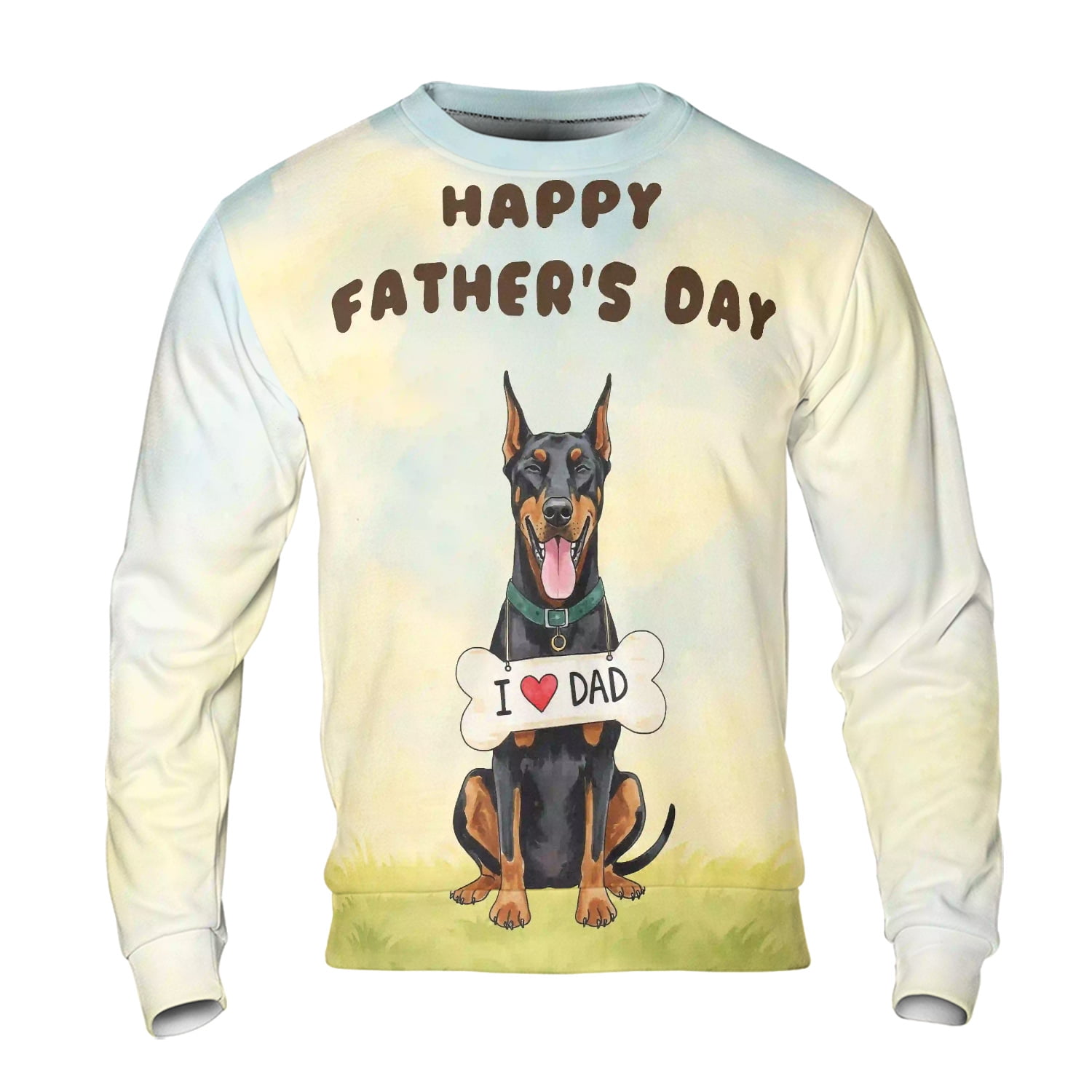 Cute Doberman Pinscher Loves Dad Happy Father's Day All Over Print 3D ...