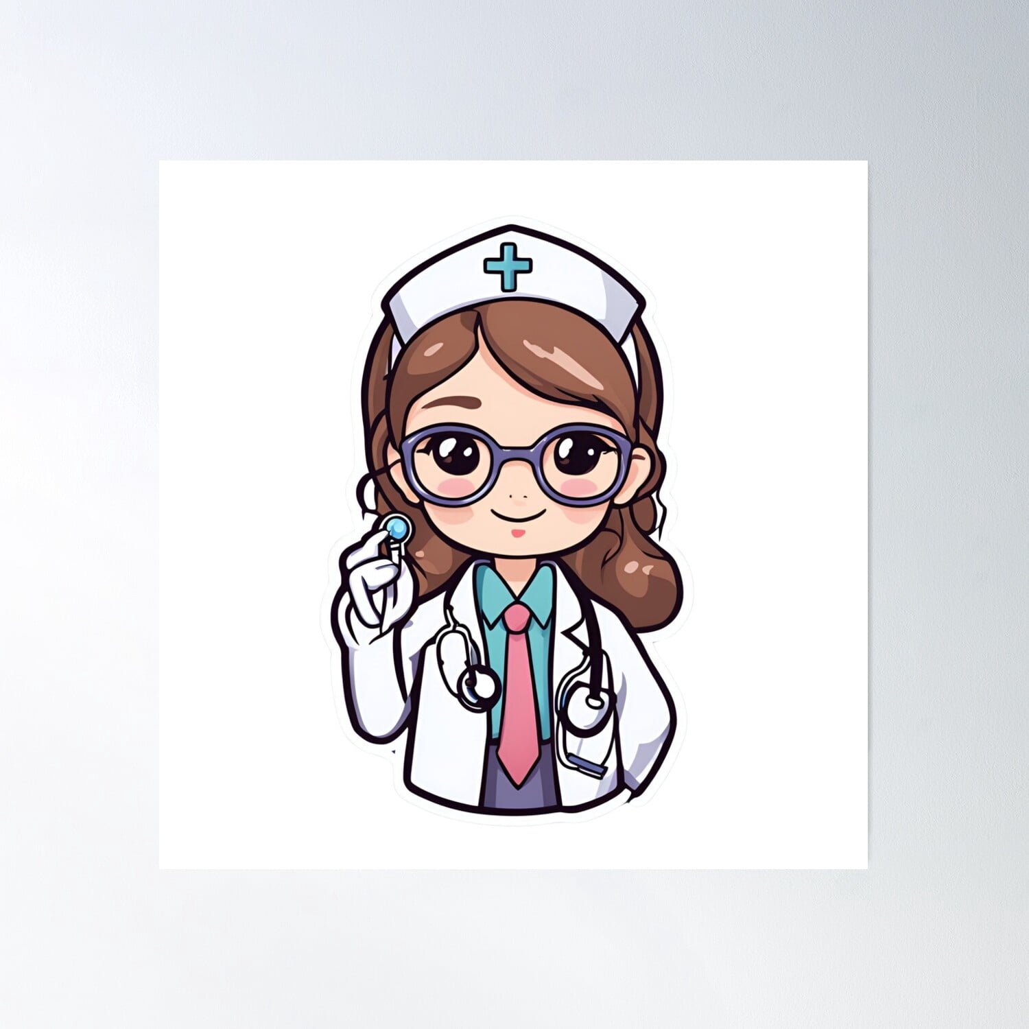 Cute Doctor Poster Wall Art, Modern Wall Decor, 16x16 UNFRAMED ...