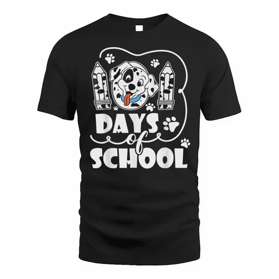 Cute Dog 100 Days Teacher Student Happy 101 Days School Shirt - Walmart.com
