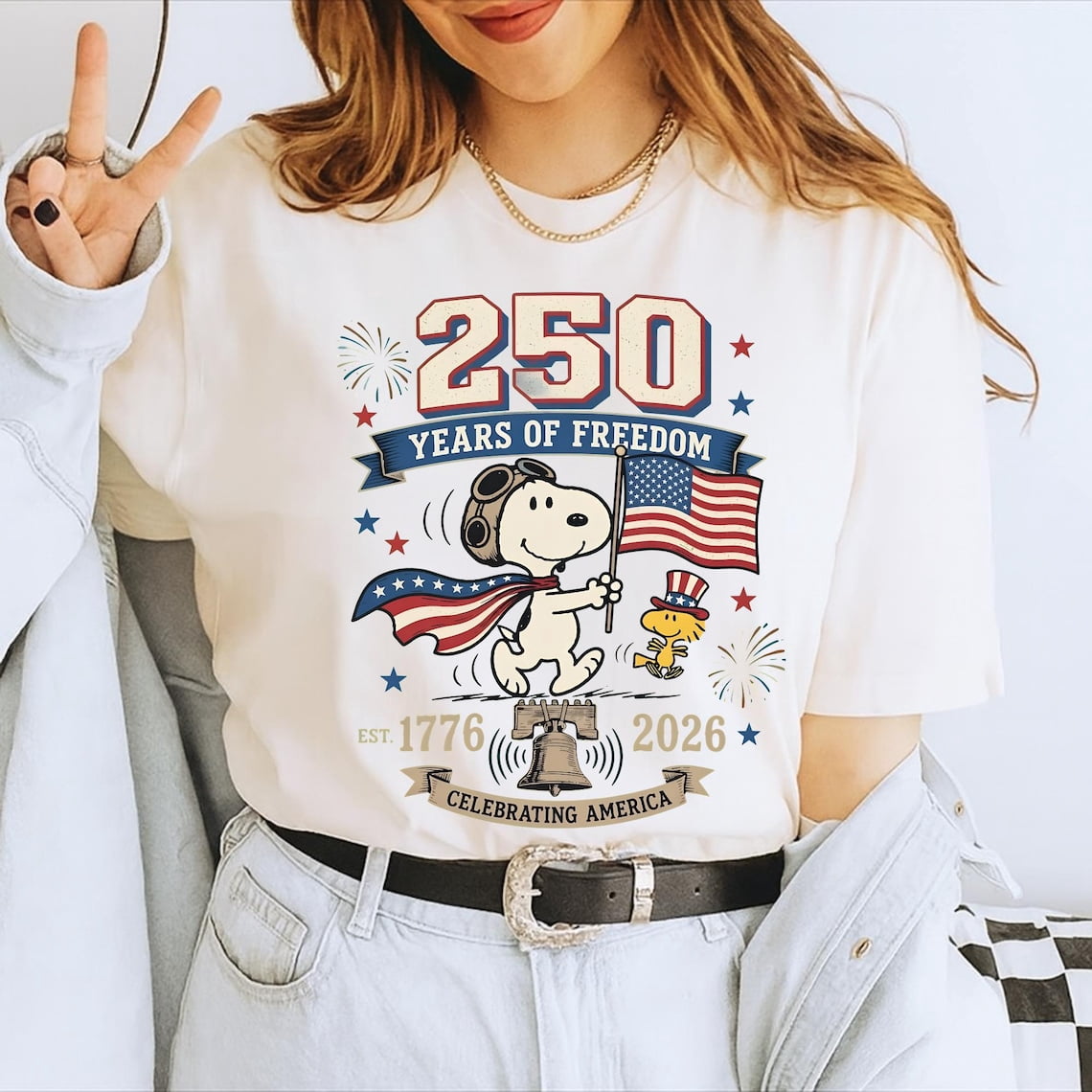 Cute Dog 250 Years of Freedom T-Shirt, Patriotic Cartoon American Flag ...