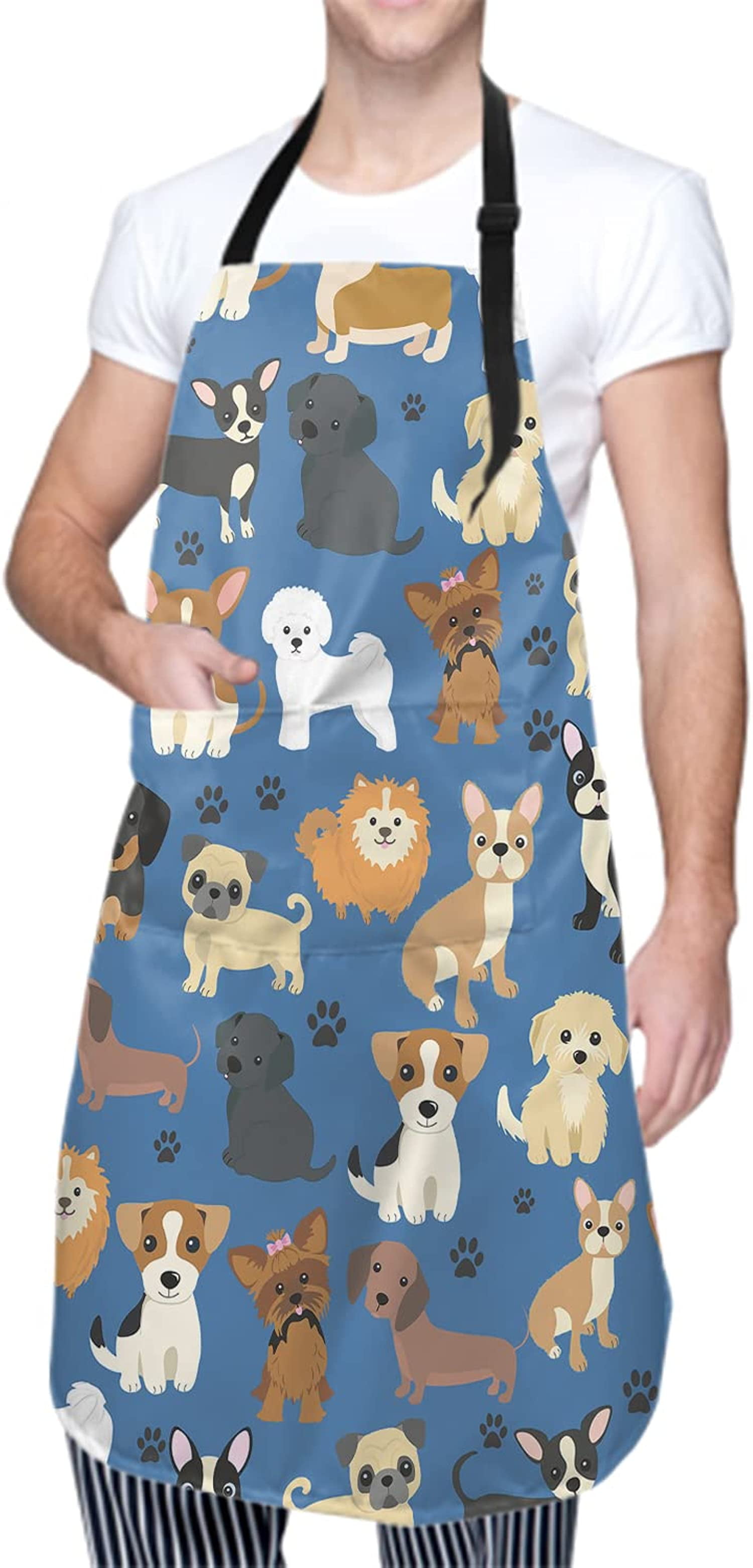 Waterproof Dog Apron with 2 Pockets, Adjustable Neck, Unisex, Polyester ...