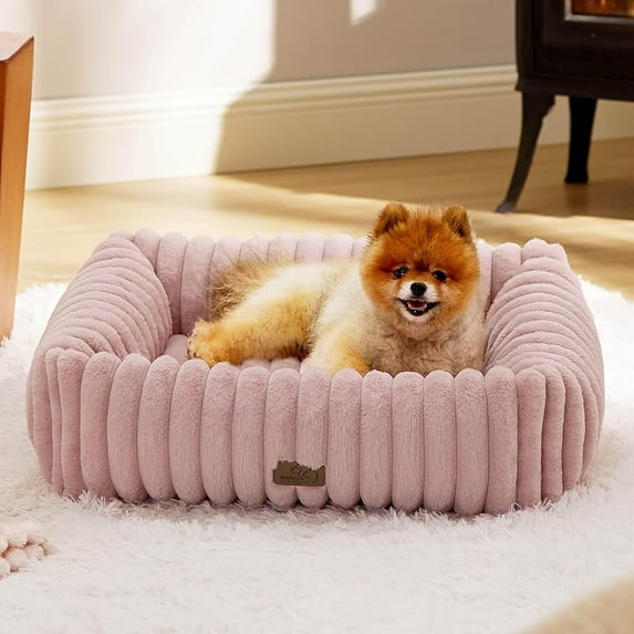 Cute Dog Bed for Large Dogs - Washable Furry Puppy Beds, Rectangle ...