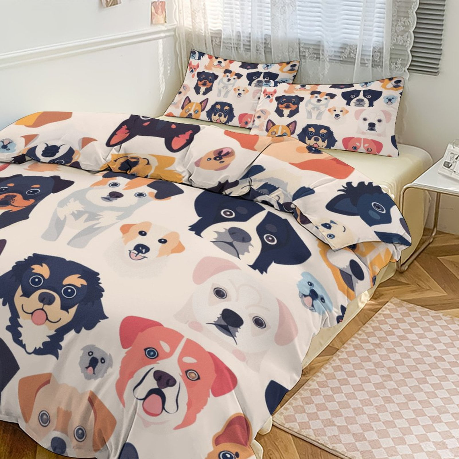 Cute Dog Bedding Sets Twin Duvet Cover 3 Piece Cute Bed Set for Boys ...