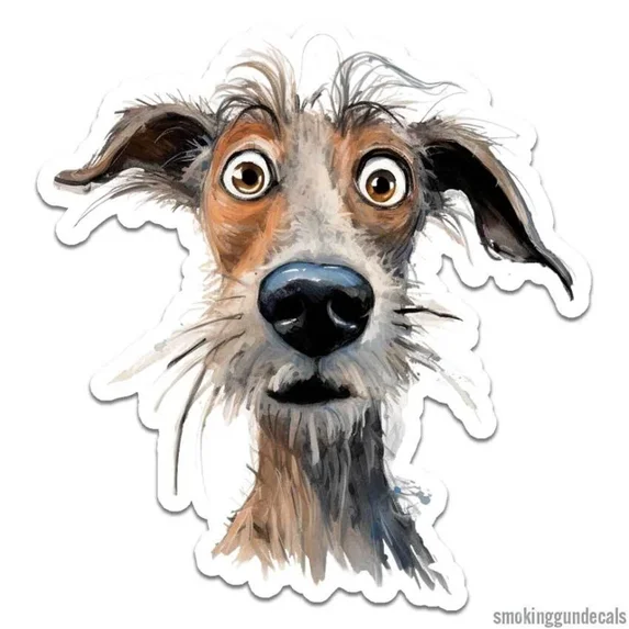 Cute Dog Big Eyes Sticker Indoor Outdoor Phone Decal Water Bottle ...