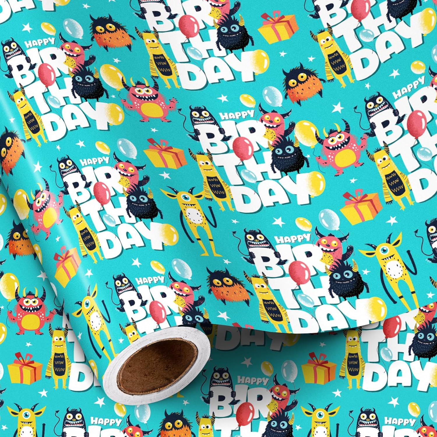 Cute Dog Birthday Wrapping Paper Roll for Boys Girls, 23x58 Inch, Cute ...
