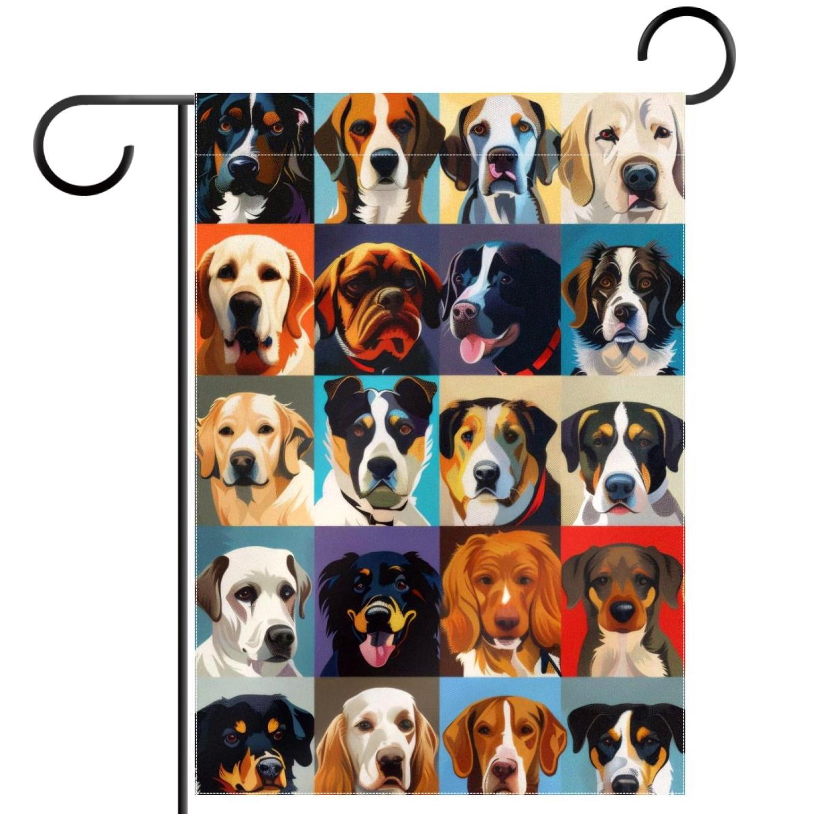 Cute Dog Breeds Welcome Garden Flags, 12 x 18 Inch Double Sided Outdoor ...