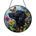 Cute Dog Butterfly Stained Glass Style Suncatcher Window Hanging Decor ...