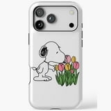 Cute Dog Cartoon Flower Garden Spring Art Case for iPhone 11 12 13 14 ...