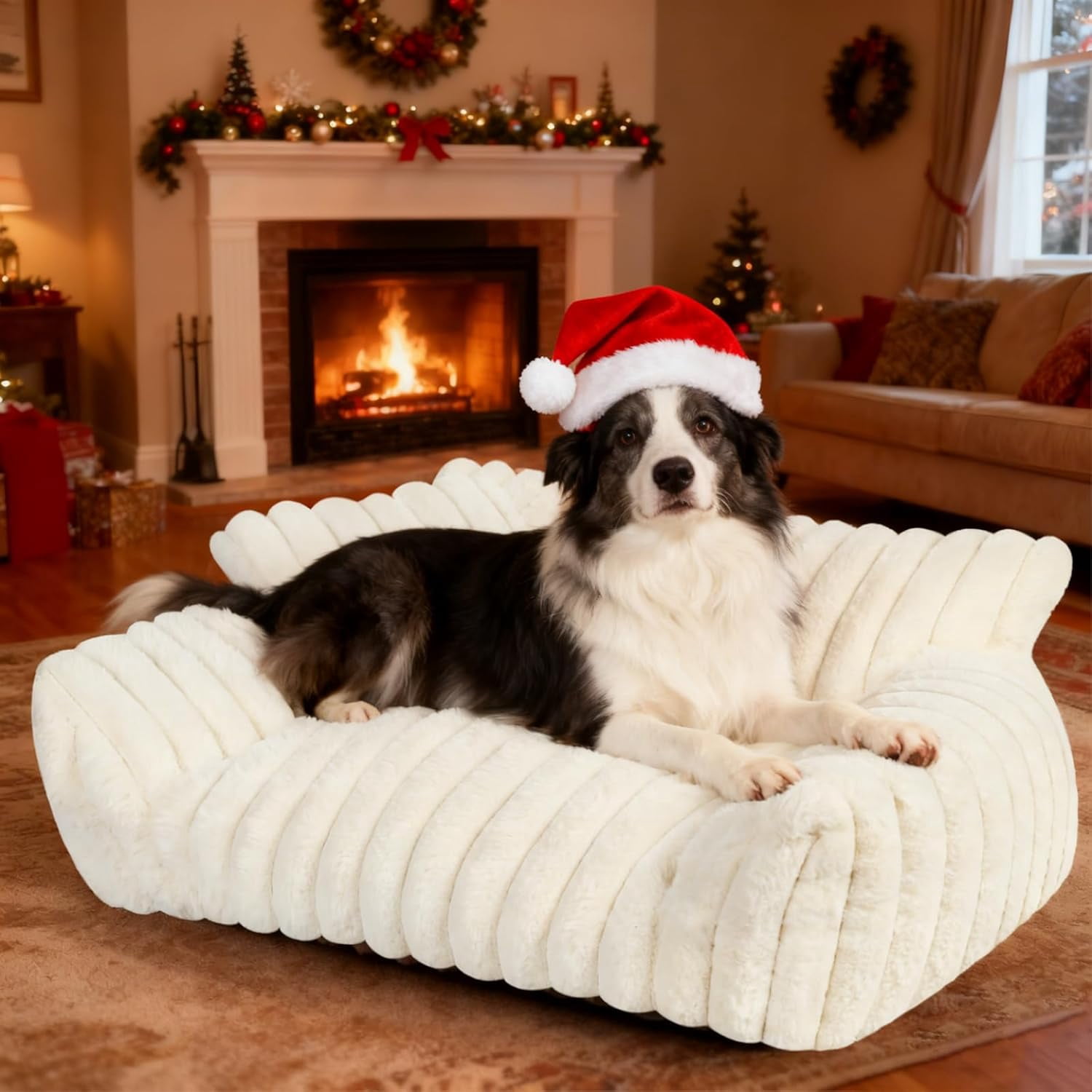 Cute Dog Cat Couch for Medium Large Dogs,Fluffy Pet Sofa Dog Couch Bed ...
