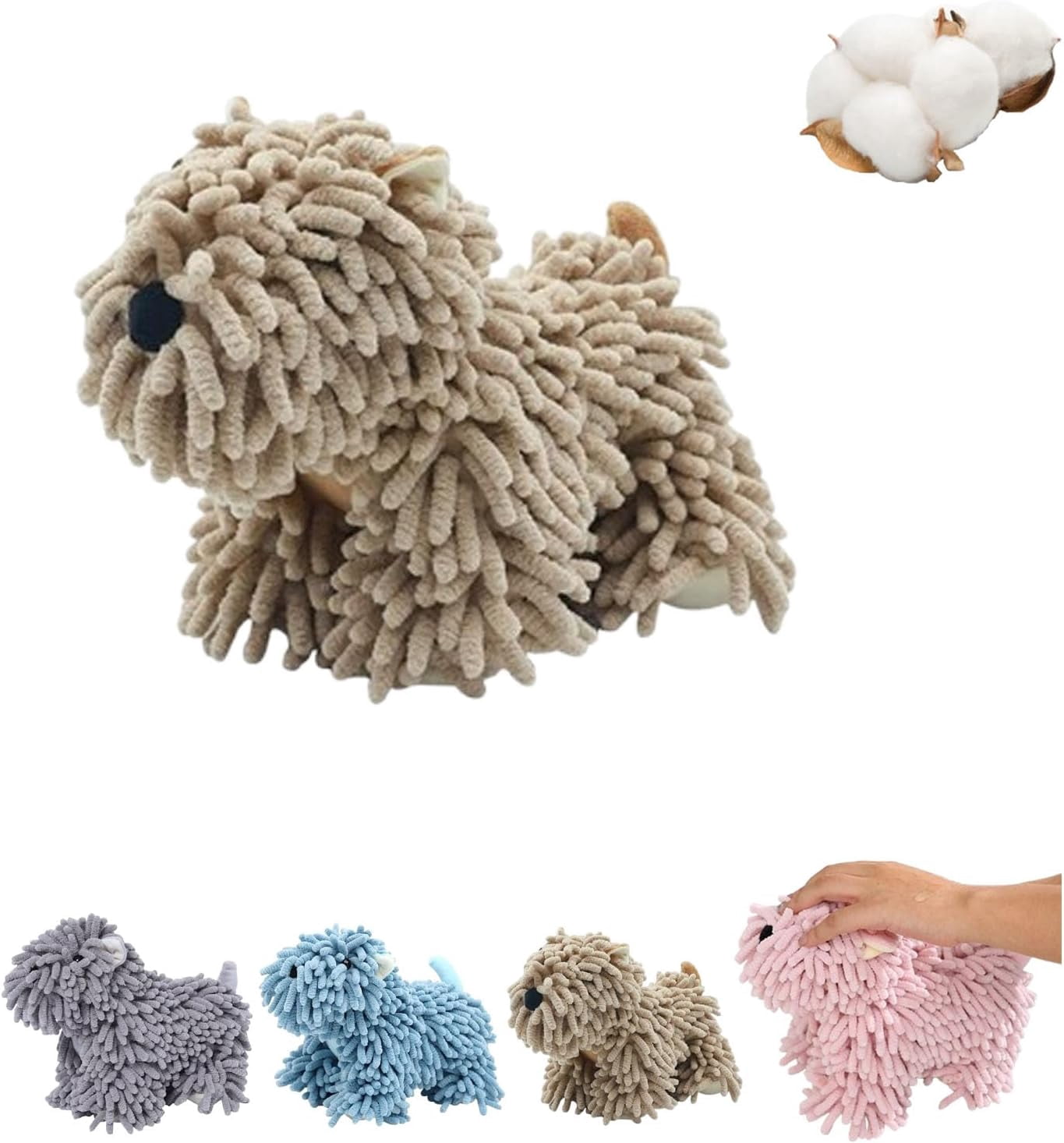 Cute Dog Chenille Hand Towel, Chenille Dog Hand Towel, Super Soft Water ...