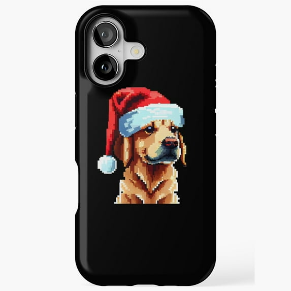 Cute Dog Christmas Hat Pet Art Case for iPhone 11 12 13 14 15 16 17 Pro ...