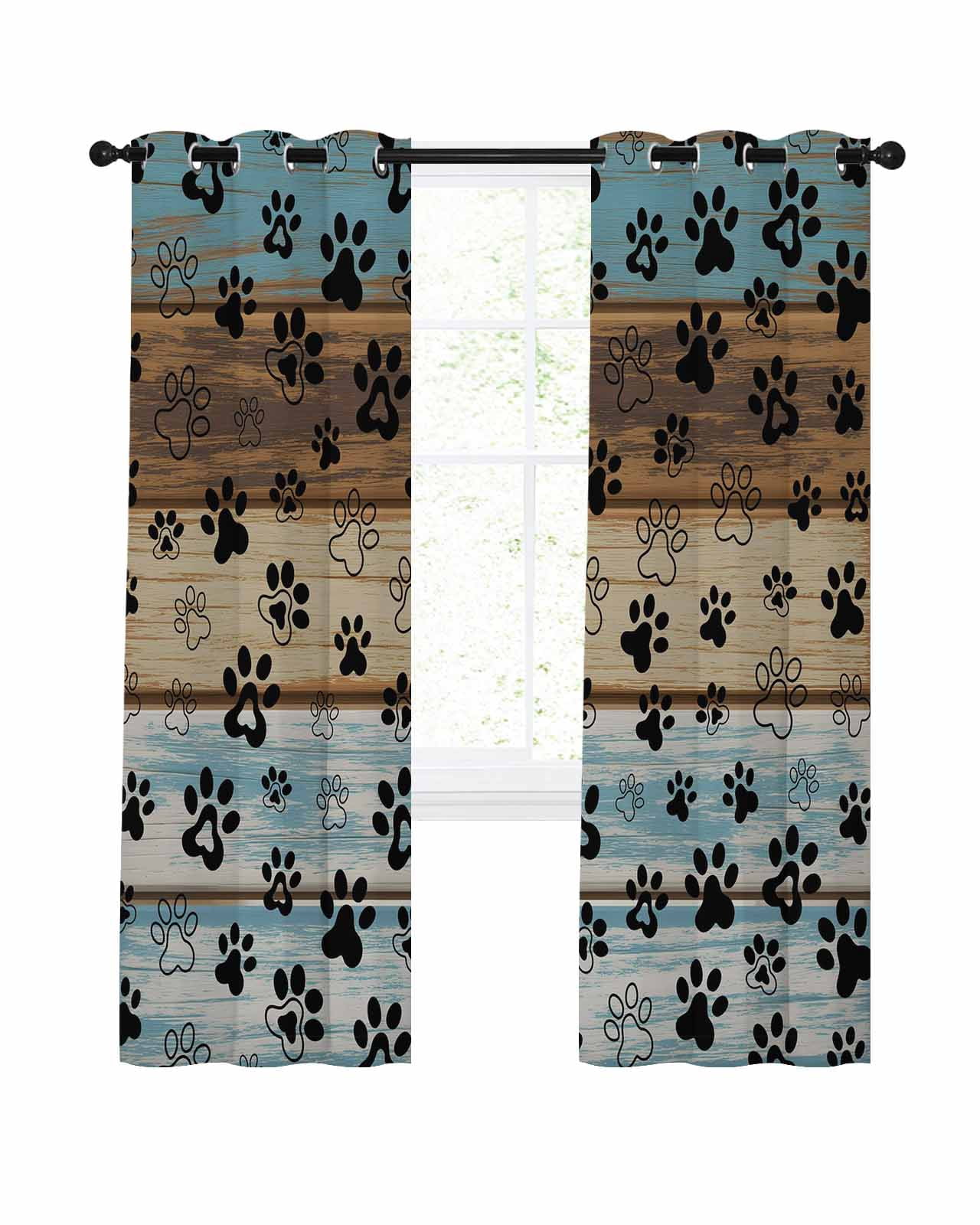 Cute Dog Claws Blackout Curtains 54 Inches Long for Bedroom, Farmhouse ...