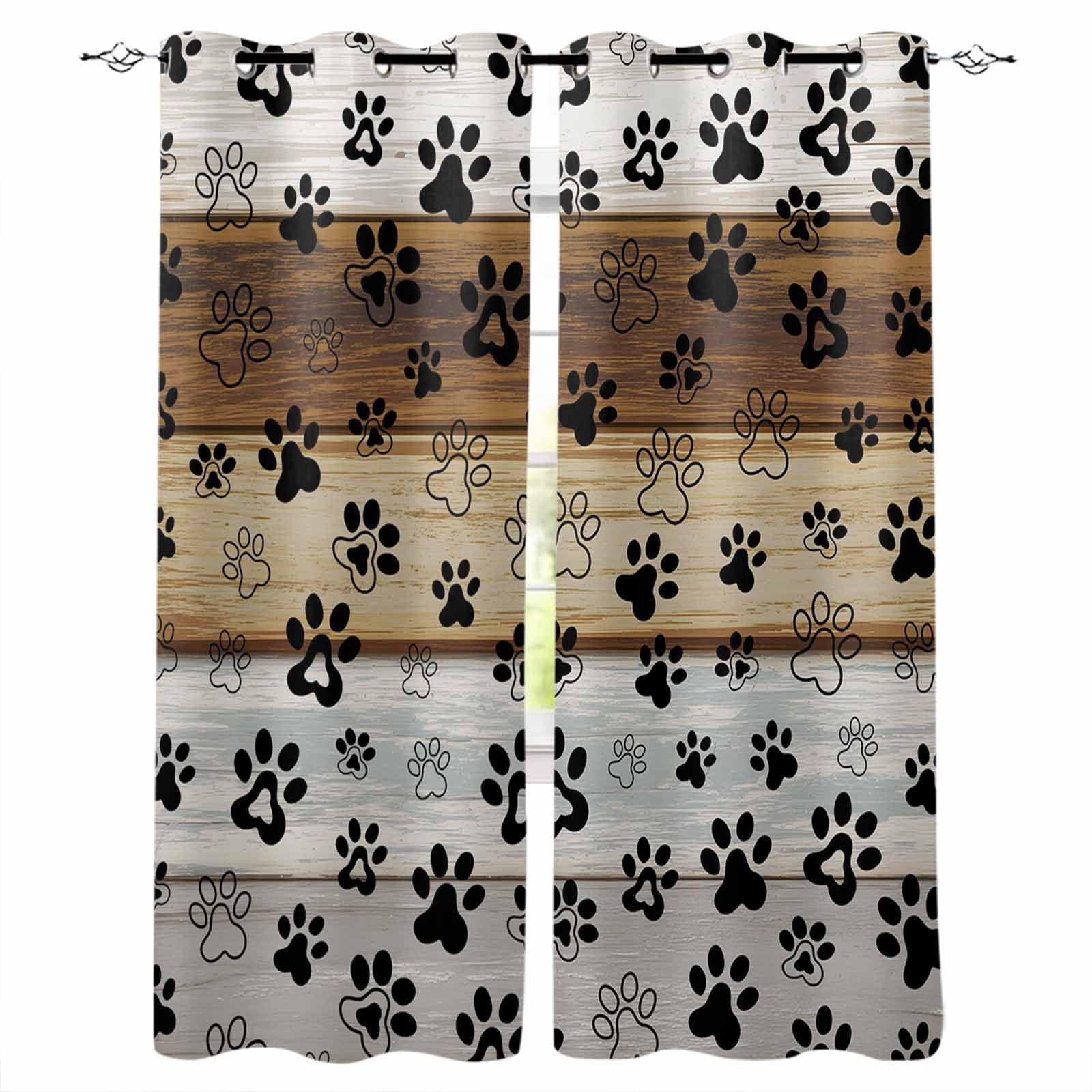 Cute Dog Claws Blackout Curtains for Bedroom/Living Room, Thermal ...