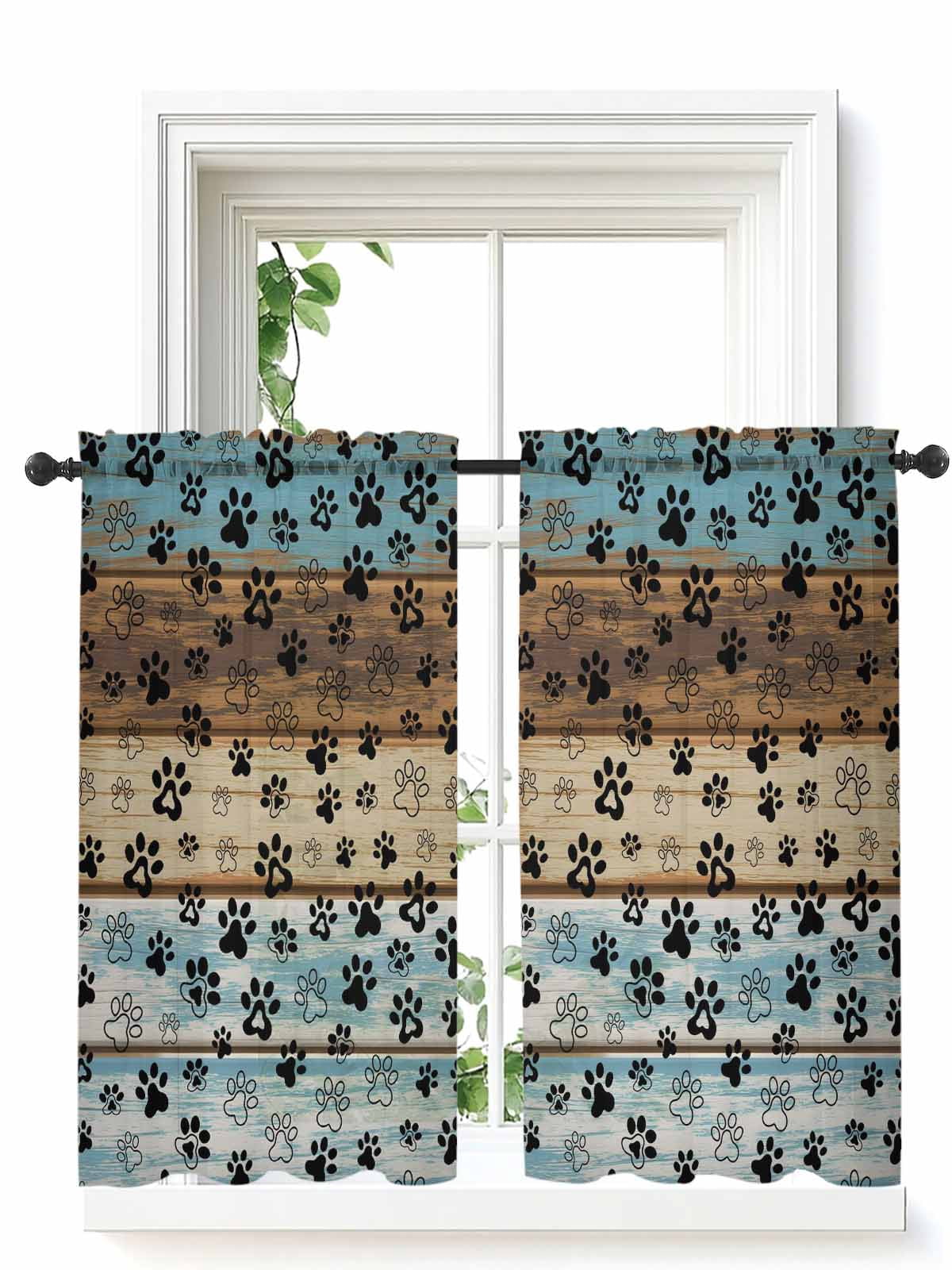 Cute Dog Claws Curtains 54 Inch Length, Sheer Curtains for Bedroom ...