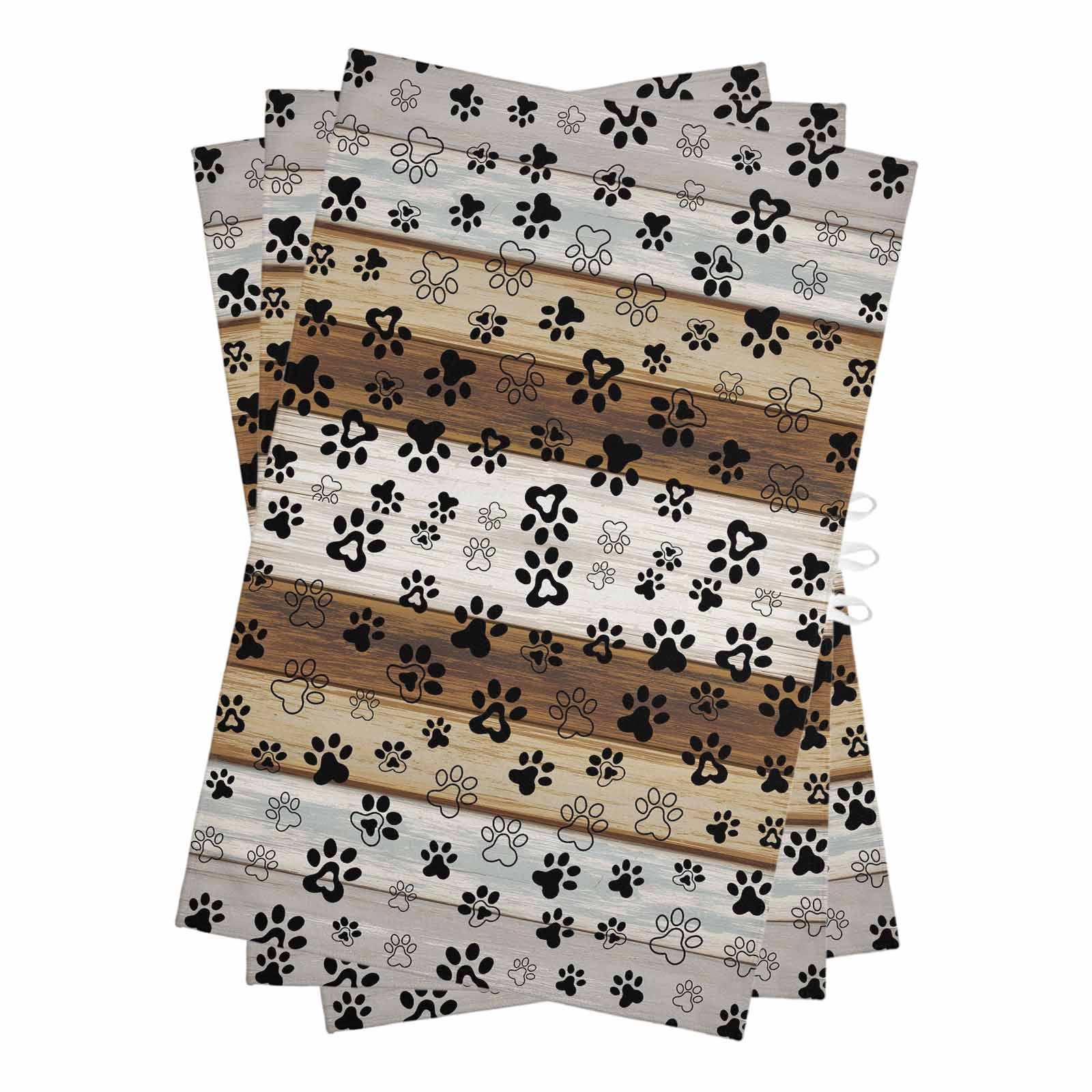 Cute Dog Claws Kitchen Towels Set of 3, Water Absorbent Dish Towel ...