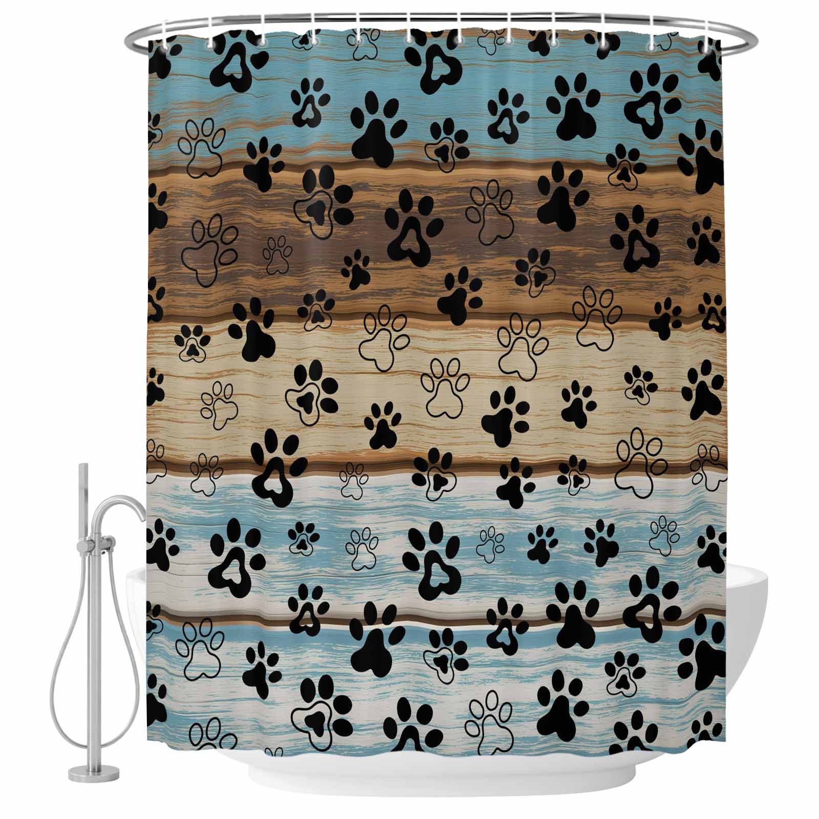 Cute Dog Claws Shower Curtain, Waterproof Shower Curtains for Bathroom ...