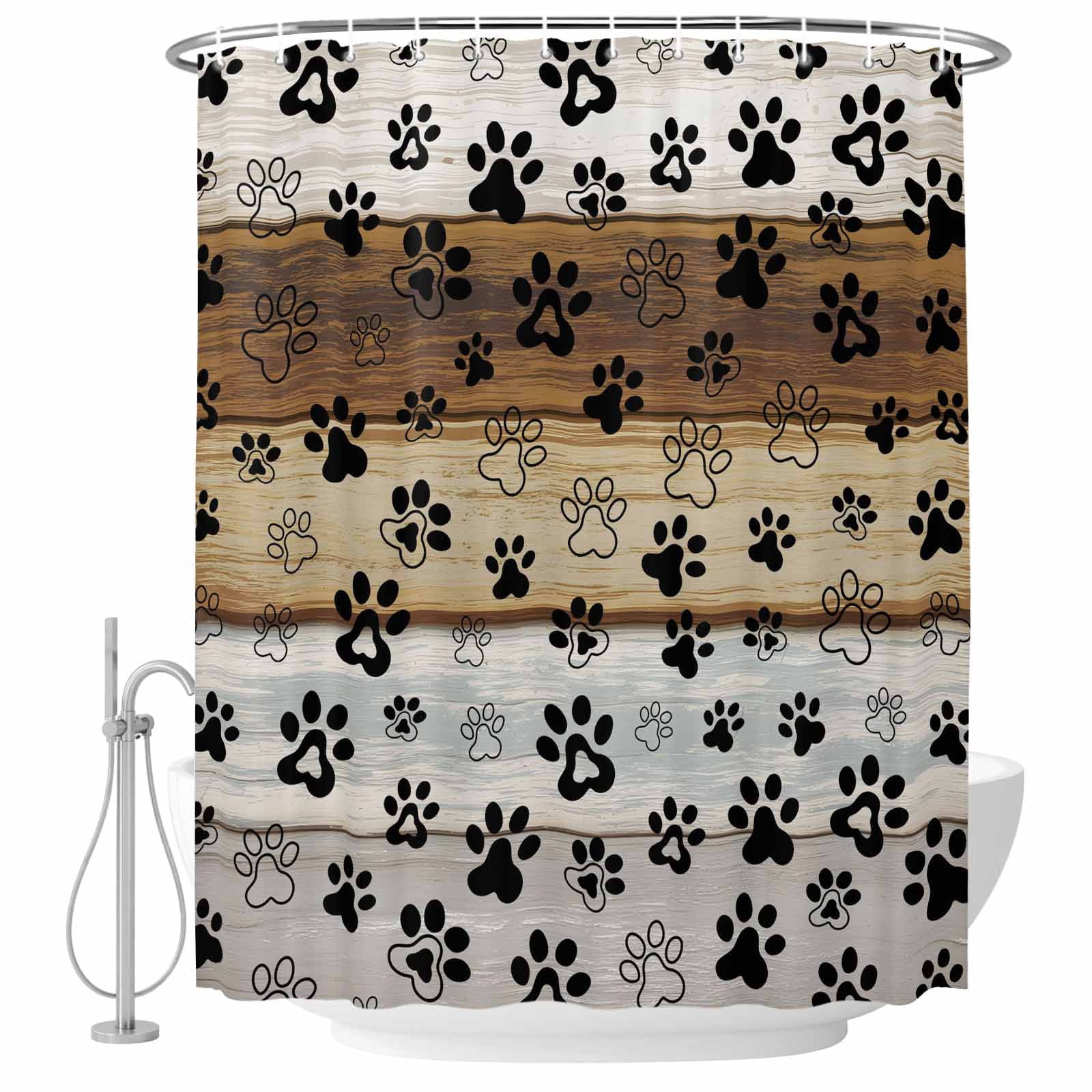 Cute Dog Claws Shower Curtain, Waterproof Shower Curtains for Bathroom ...