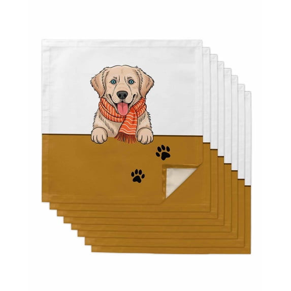 Cute Dog Cloth Napkins Set of 8 Reusable Dinner Napkins, Red Scarf ...