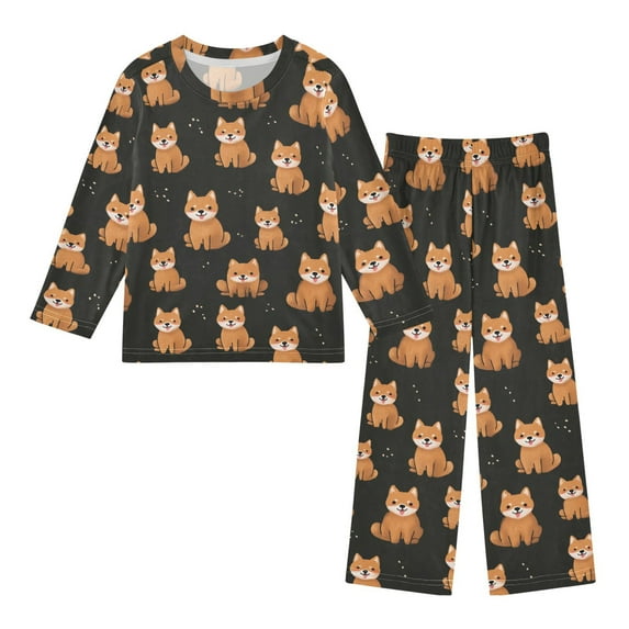 Cute Dog Cozy Soft Long Sleeves Top and Pants 2 Piece Cool Pjs Pajamas ...