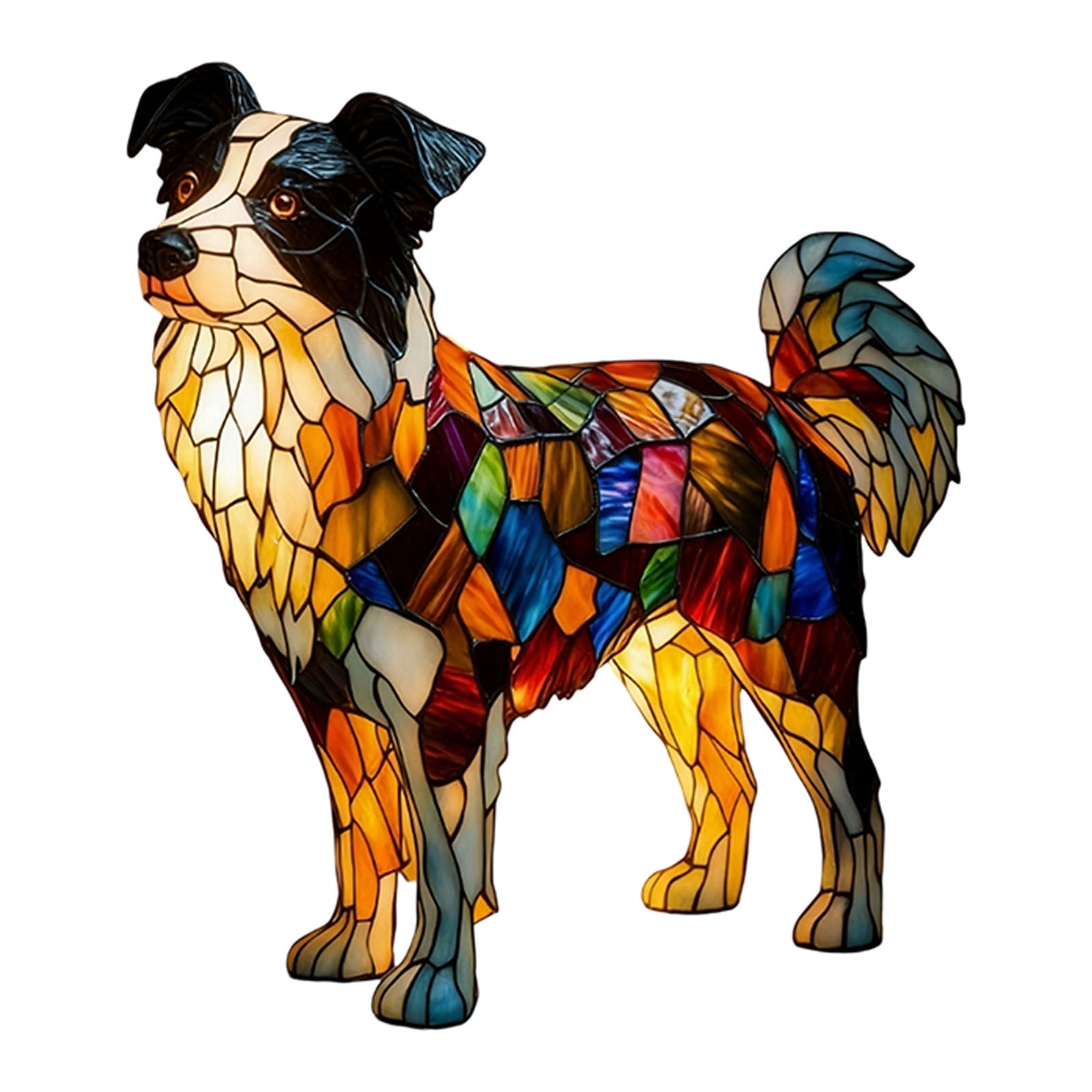 Cute Dog Design with a Resin Night Light Featuring a Colorful Glass ...