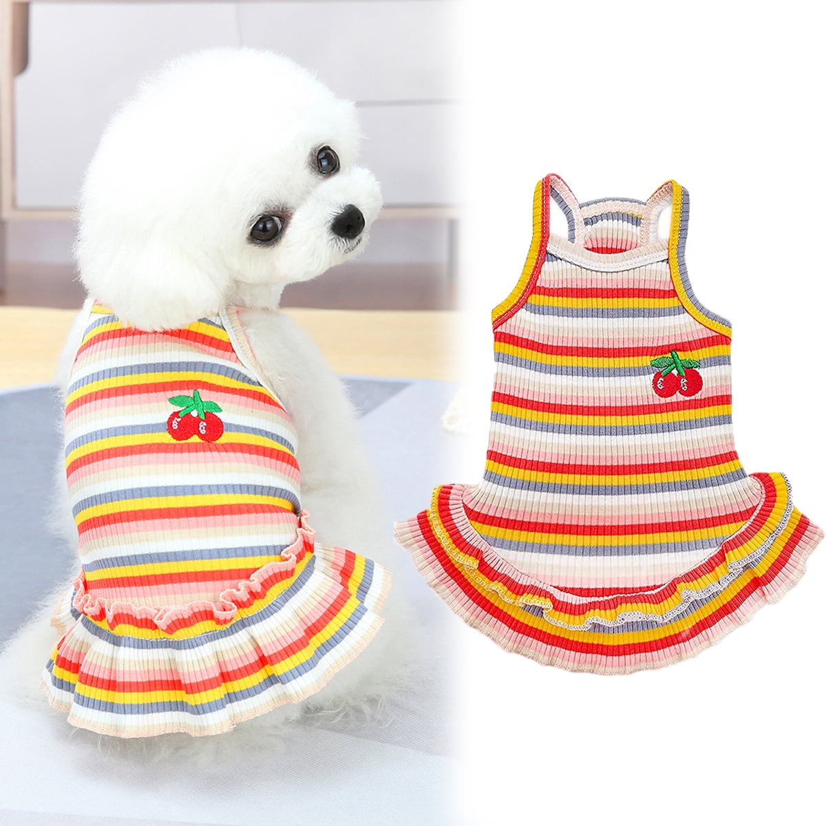 Cute Dog Dress for Small Dogs Girl Birthday Puppy Clothes Spring Summer ...