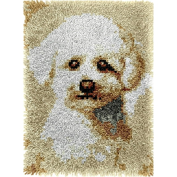 Cute Dog Easy DIY Latch Hook Rug Kits DIY Tapestry Crochet Hooking Mat ...