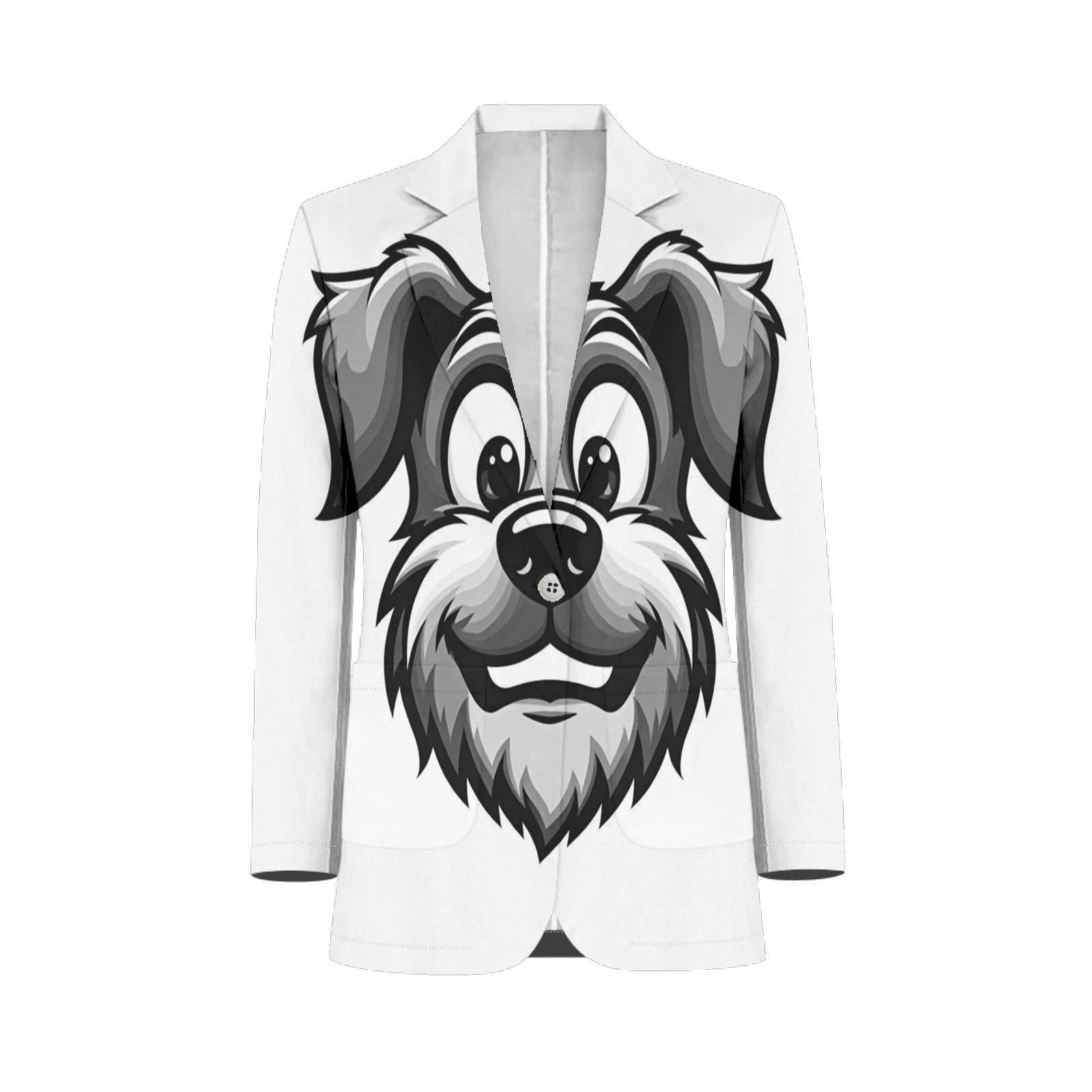 Cute Dog Face Cartoon Print Customized Men's Suits full man Shawl ...