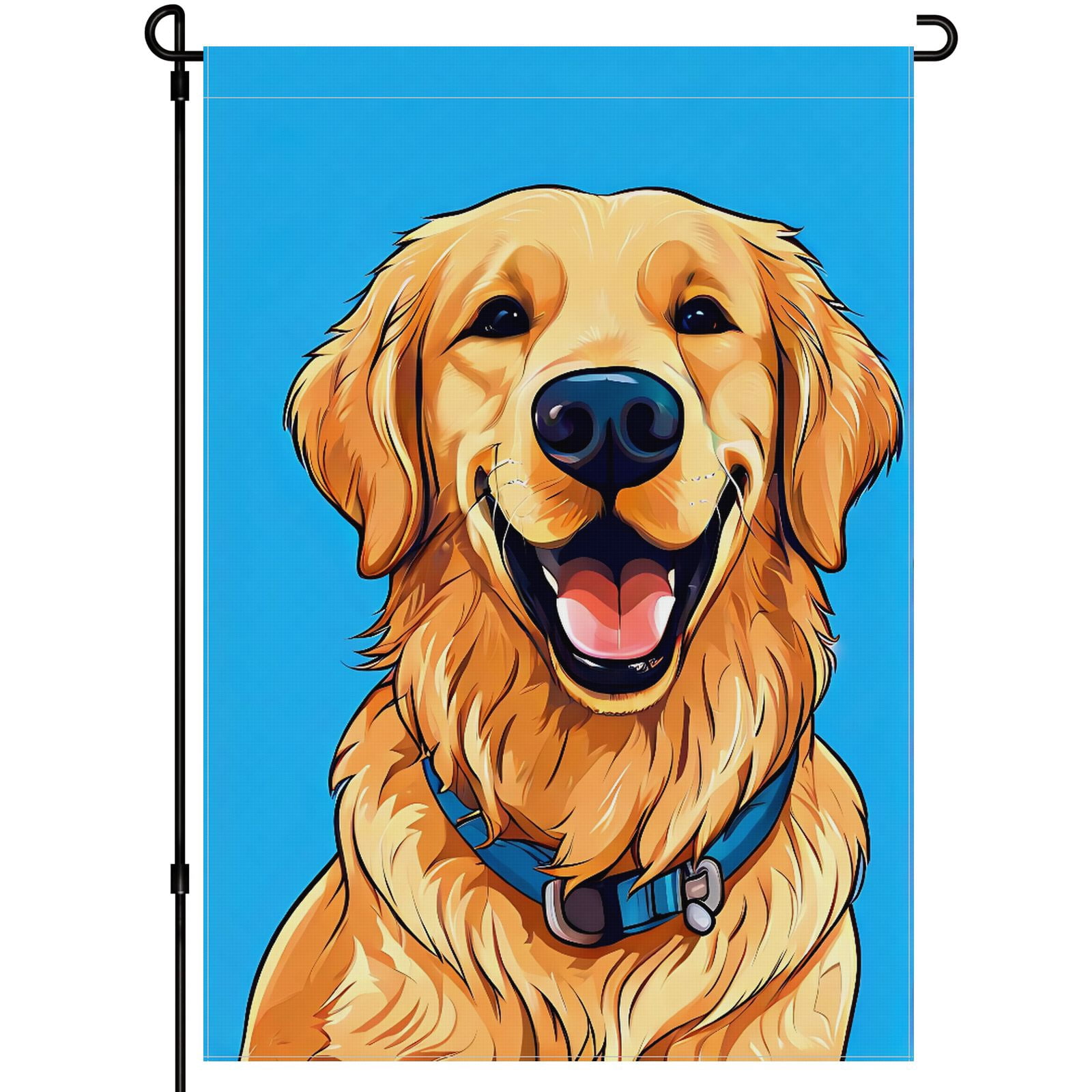 Cute Dog Face Cute Retriever Washable Garden Flags Decoration for Yard ...
