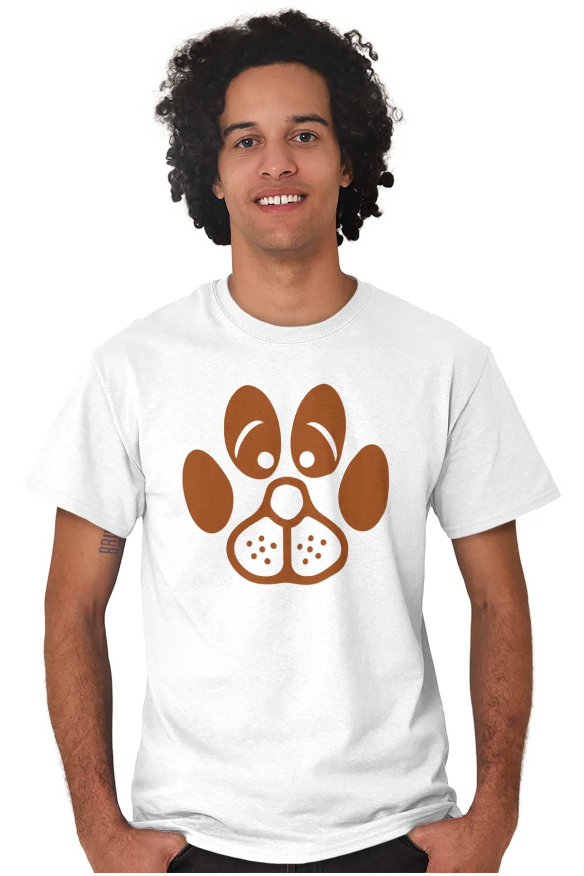 Cute Dog Face Paw Print Puppy Lover Men's Graphic T Shirt Tees Brisco ...