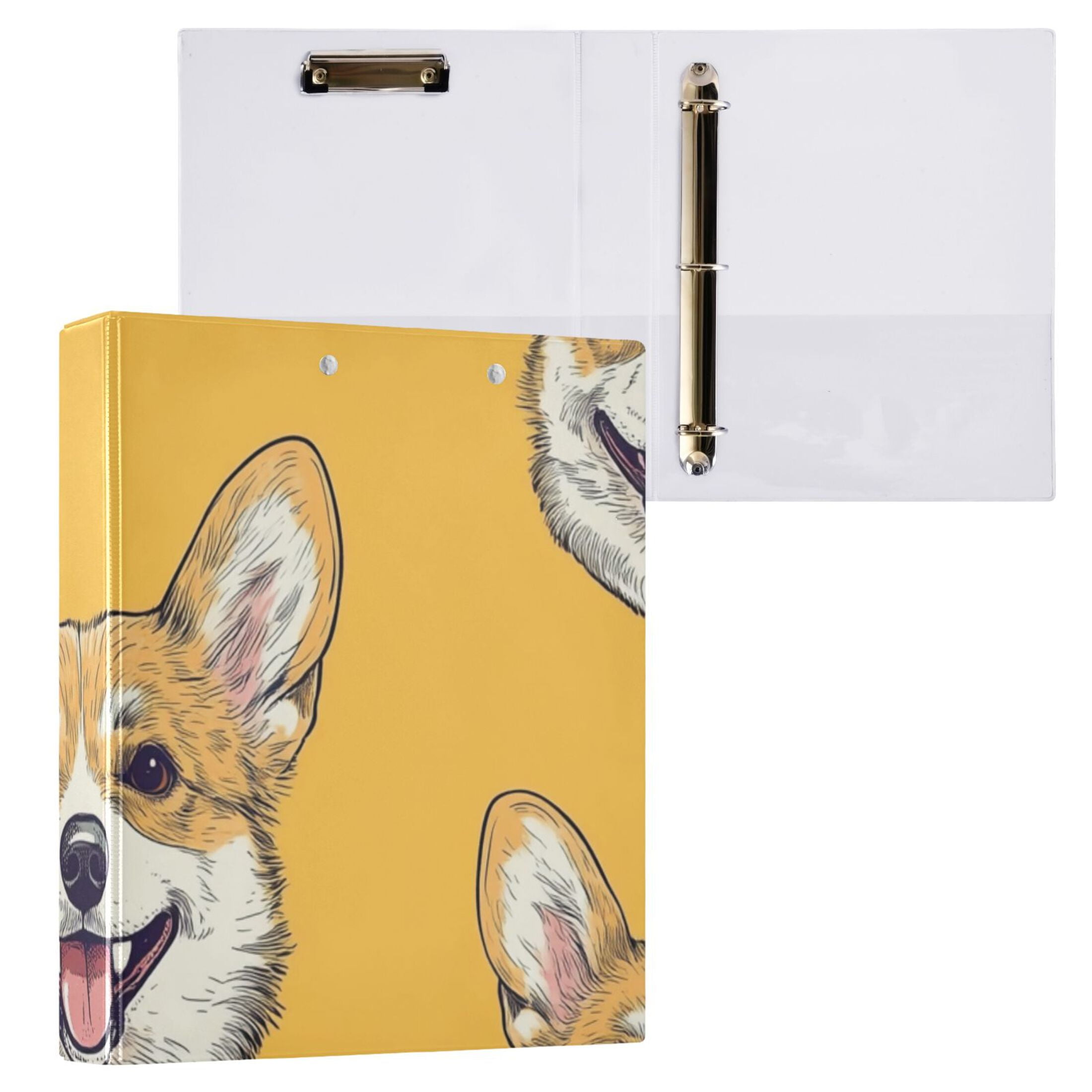 Cute Dog Faces Hand Painted Round Ring Binder 3 Rings 1.5" Capacity ...