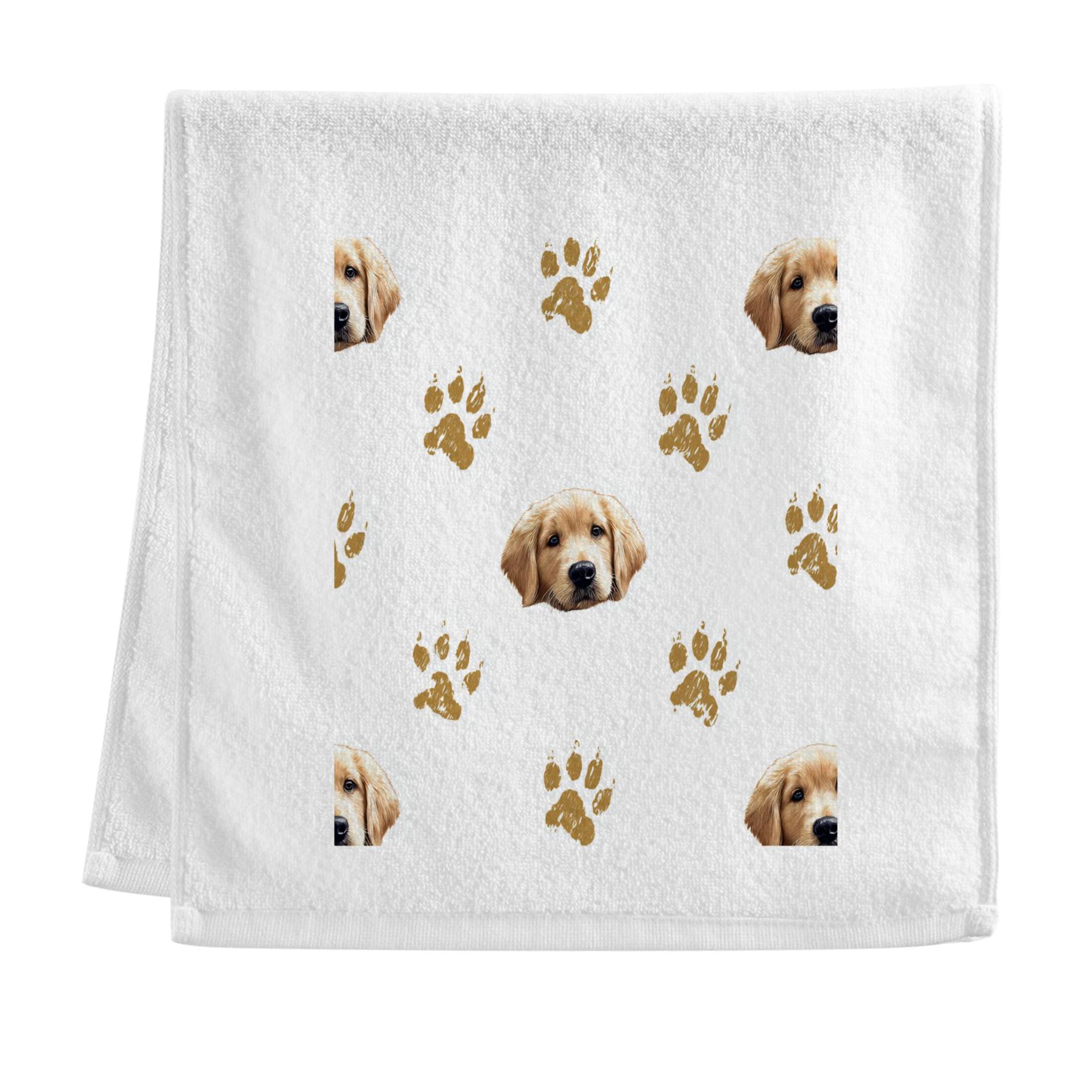 Cute Dog Faces and Paw Prints Pure Cotton Towels Bath Towel Quick ...