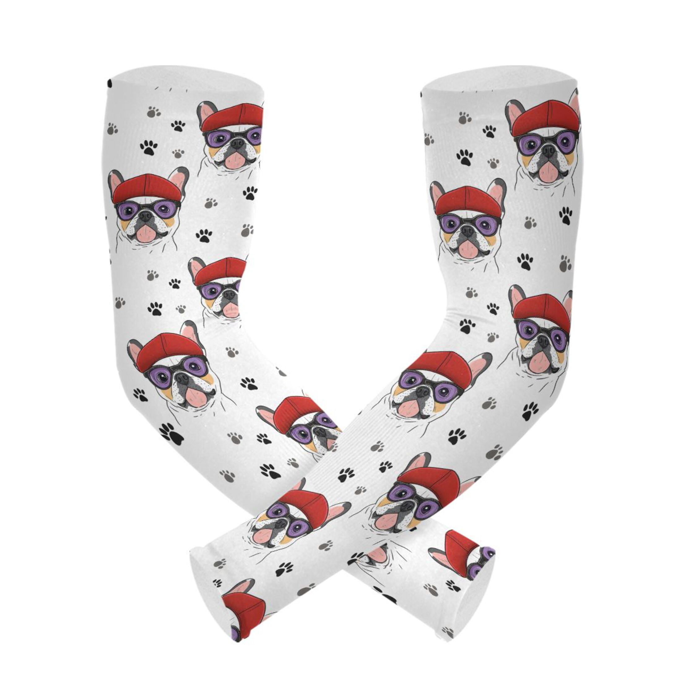 Cute Dog Footprint Pattern UV Protection Cooling Arm Sleeves ...