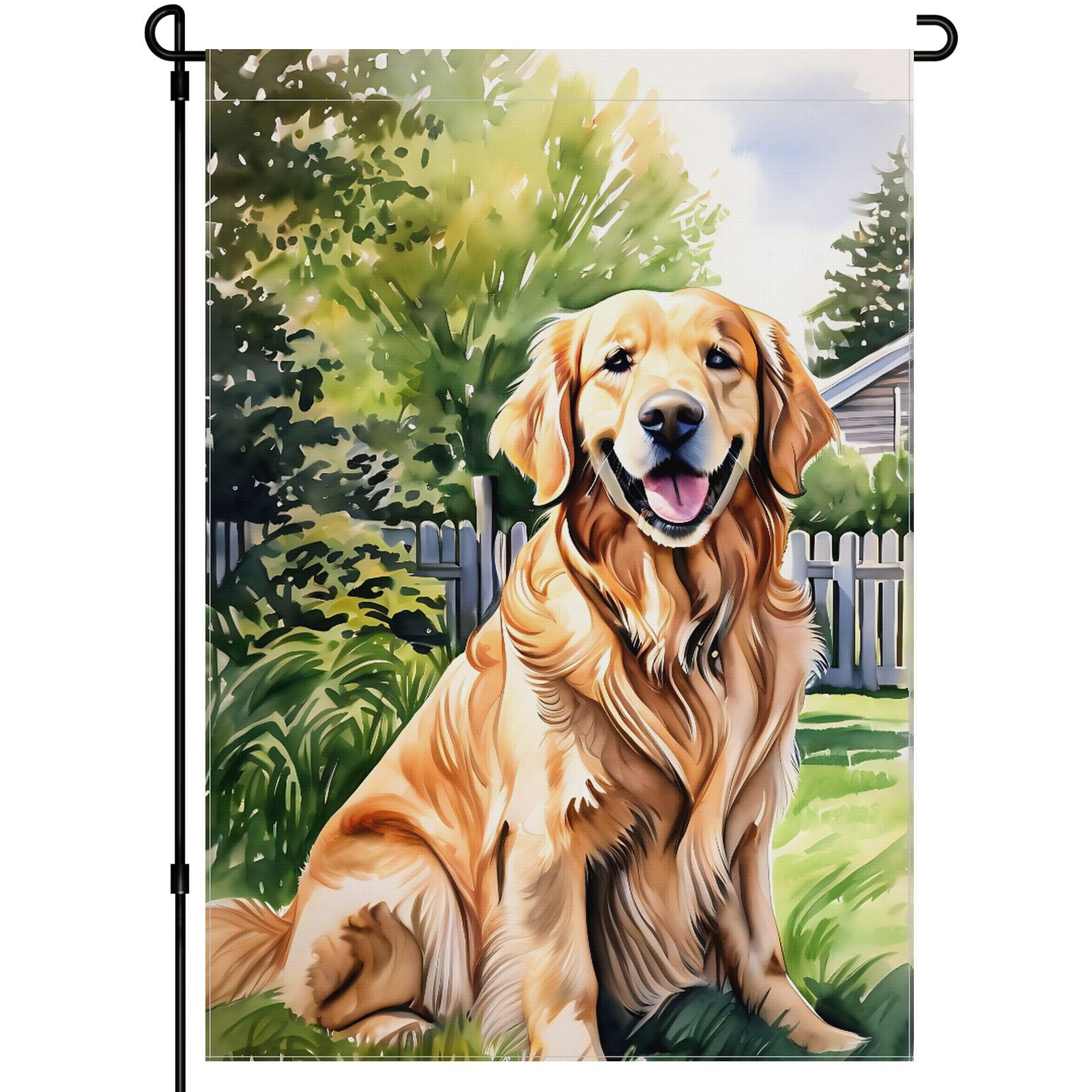 Cute Dog Garden Flag for Outdoor Double Side Colorful Cartoon Happy ...