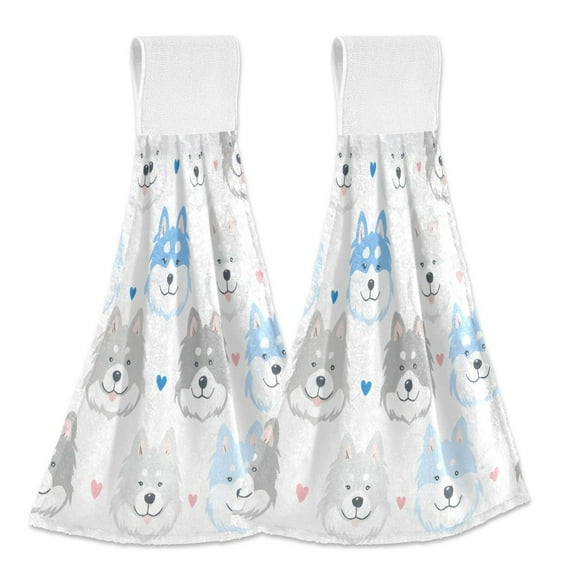 Cute Dog Hand Towels 2 Pack Quick Drying Home Storage Kitchen Towel ...