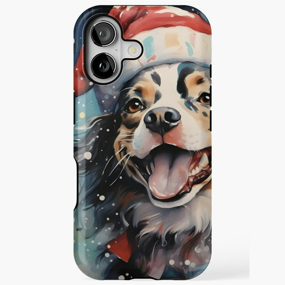 Cute Dog In Christmas Hat Art Case for iPhone 11 12 13 14 15 16 17 Pro ...