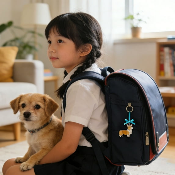 Cute Dog Keychain with Blue Bow, Dog Breed Charm Collection Backpack ...